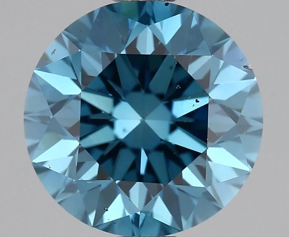 1.66ct Round Natural Diamond (Colour Fancy Deep Blue, Clarity VS2, Cut